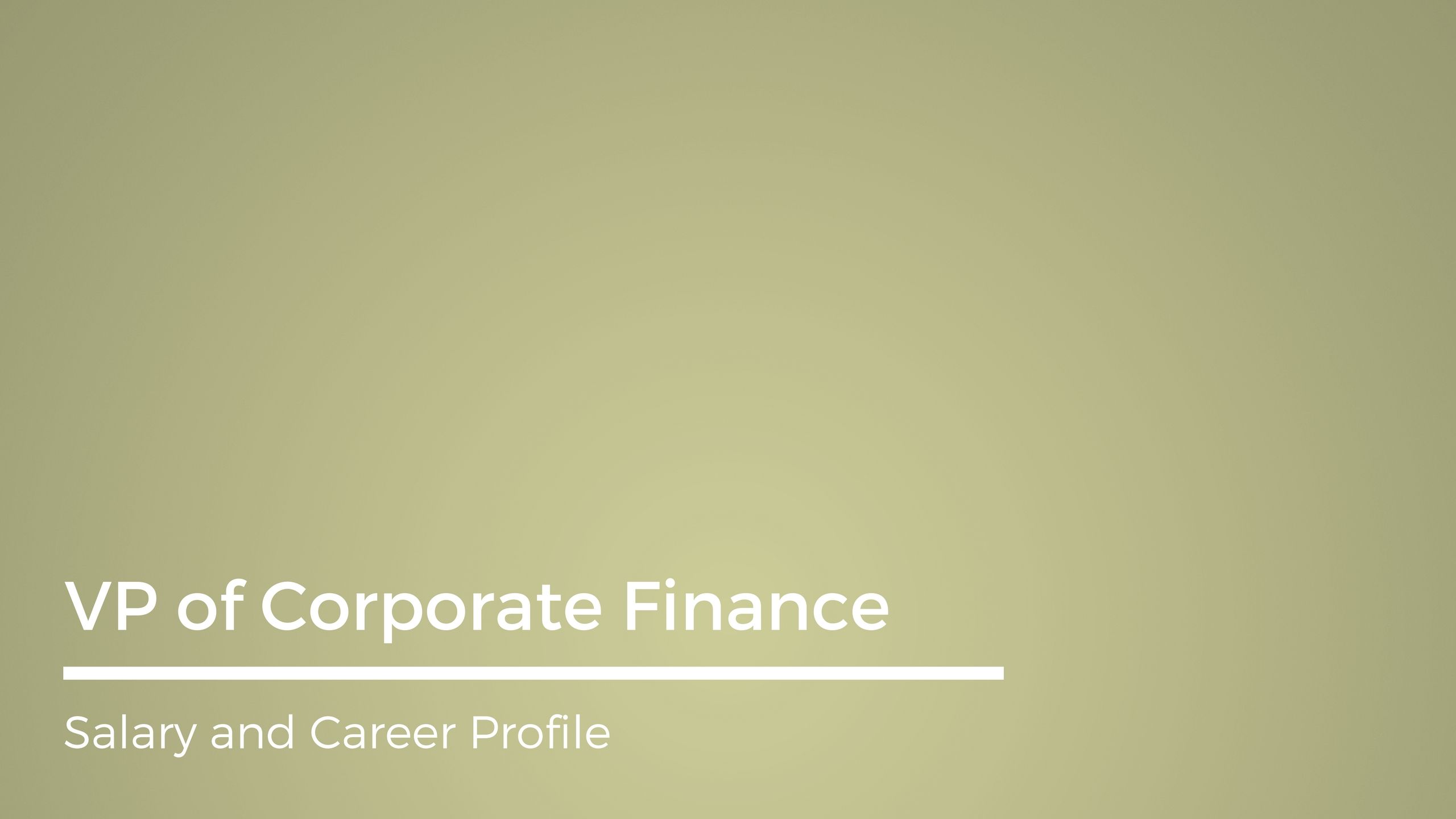 VP of Corporate Finance Career and Salary Profile - Florida Tech